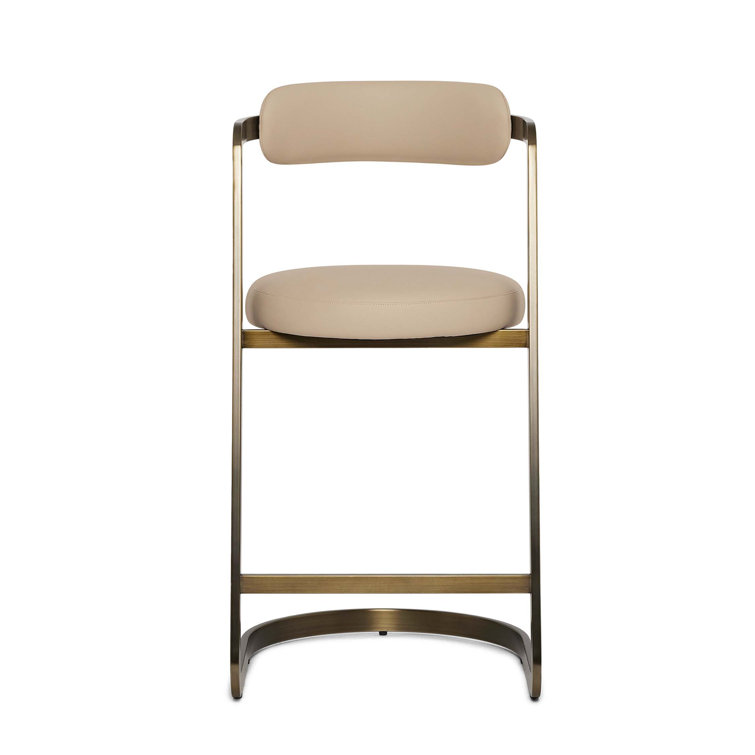 Interlude Baldwin Upholstered Counter Stool with Metal Frame | Wayfair